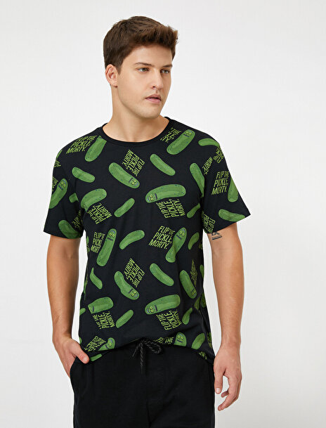 Koton Erkek Rick and Morty Lisanslı Baskılı Tişört