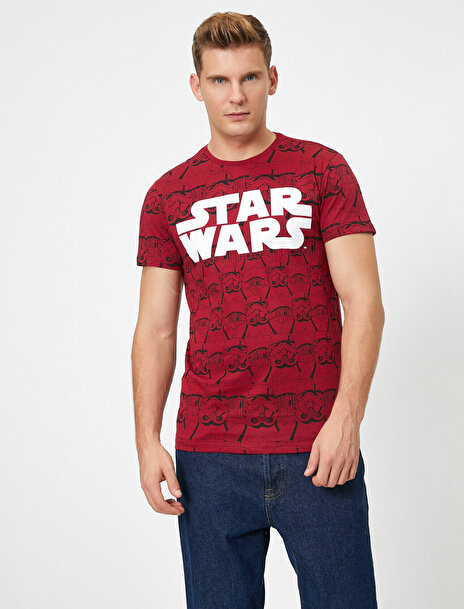 Koton Erkek Star Wars Lisanslı Kısa Kollu Yazılı Baskılı Tişört