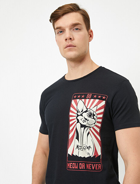 Koton Erkek Bisiklet Yaka Pamuklu Kısa Kollu T-Shirt