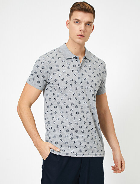 Koton Erkek Polo Yaka Çapa Ve Dümen Desenli Pike Kumaş Slim Fit Tişört Koton Erkek Polo Yaka Çapa Ve Dümen Desenli Pike Kumaş Slim Fit Tişört