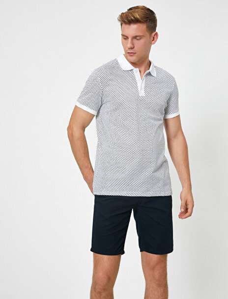 Koton Erkek Polo Yaka Geometrik Desenli Süprem Kumaş Slim Fit Tişört Koton Erkek Polo Yaka Geometrik Desenli Süprem Kumaş Slim Fit Tişört