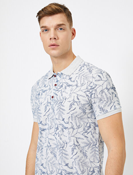 Koton Erkek Polo Yaka Yaprak Desenli Pike Kumaş Slim Fit Tişört Koton Erkek Polo Yaka Yaprak Desenli Pike Kumaş Slim Fit Tişört