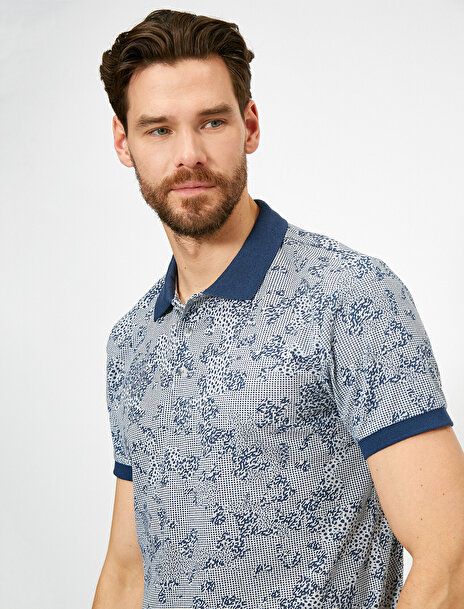 Koton Erkek Polo Yaka Kamuflaj ve Puantiye Desenli Süprem Kumaş Slim Fit Tişört Koton Erkek Polo Yaka Kamuflaj ve Puantiye Desenli Süprem Kumaş Slim Fit Tişört
