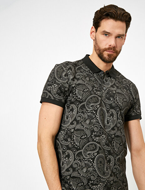 Koton Erkek Polo Yaka Tişört Desenli Pike Kumaş Slim Fit Pamuklu Koton Erkek Polo Yaka Tişört Desenli Pike Kumaş Slim Fit Pamuklu