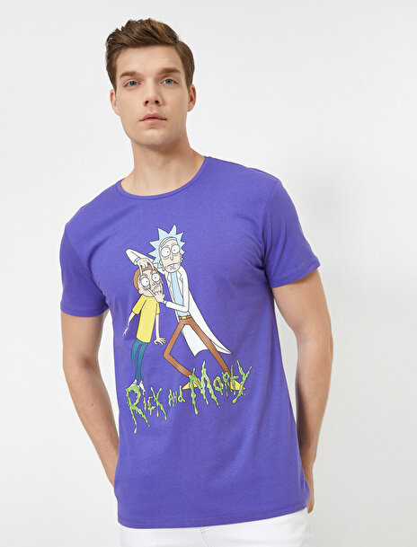 Koton Erkek Rıck And Morty Lisanslı Baskılı Tişört