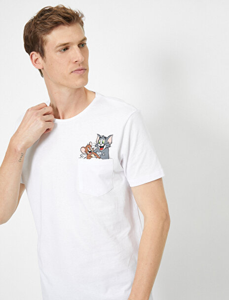 Koton Erkek Tom ve Jerry Lisanslı Baskılı T-Shirt