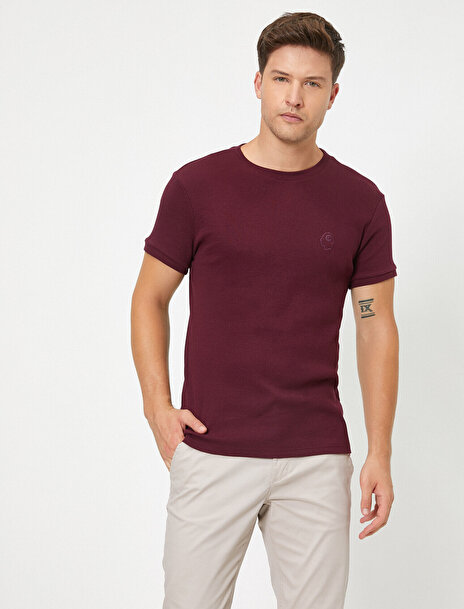 Koton Erkek Bisiklet Yaka Kısa Kollu Dar Kesim Tişört