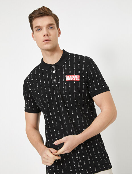 Koton Erkek Marvel Lisanslı Baskılı Polo Yaka Tişört Koton Erkek Marvel Lisanslı Baskılı Polo Yaka Tişört