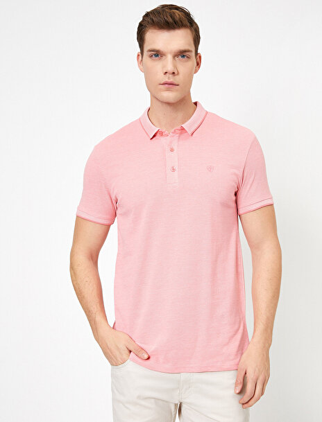 Koton Erkek Polo Yaka Göğsü İşleme Detaylı  Slim Fit Tişört