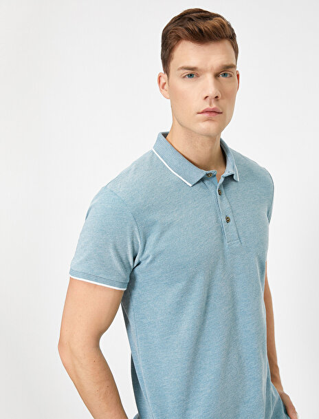 Koton Erkek Polo Yaka Kol Ucu ve Yakası Çizgili Slim Fit Tişört