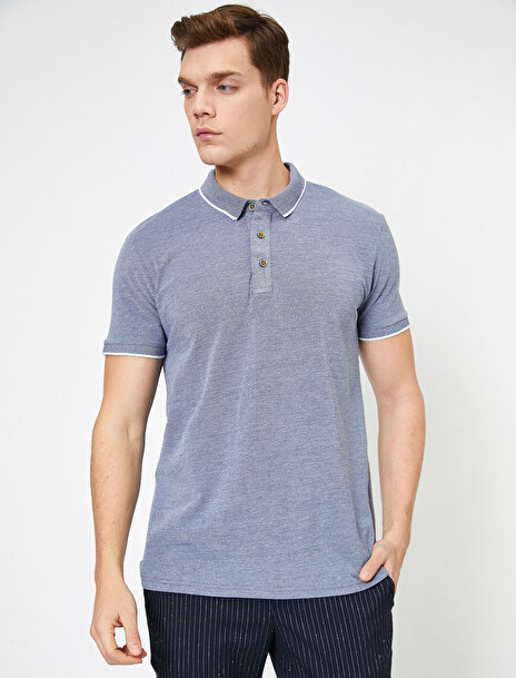 Koton Erkek Polo Yaka Kol Ucu ve Yakası Çizgili Slim Fit Tişört