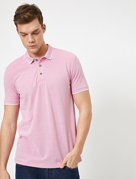 Koton Erkek Polo Yaka Kol Ucu ve Yakası Çizgili Slim Fit Tişört