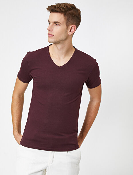 Koton Erkek V Yaka Esnek Kumaşlı Süper Slim Fit Basic Tişört Koton Erkek V Yaka Esnek Kumaşlı Süper Slim Fit Basic Tişört