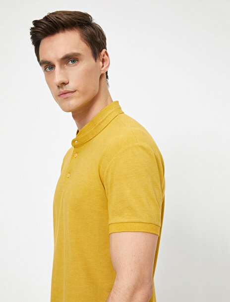 Koton Erkek Hakim Yaka Basic Slim Fit Tişört Koton Erkek Hakim Yaka Basic Slim Fit Tişört