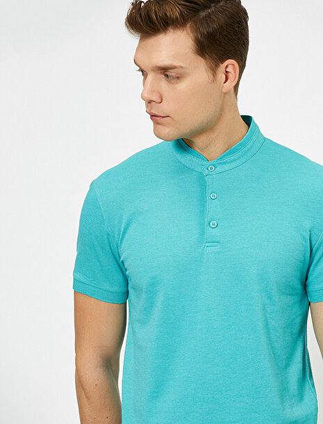 Koton Erkek Hakim Yaka Düğme Detaylı T-Shirt