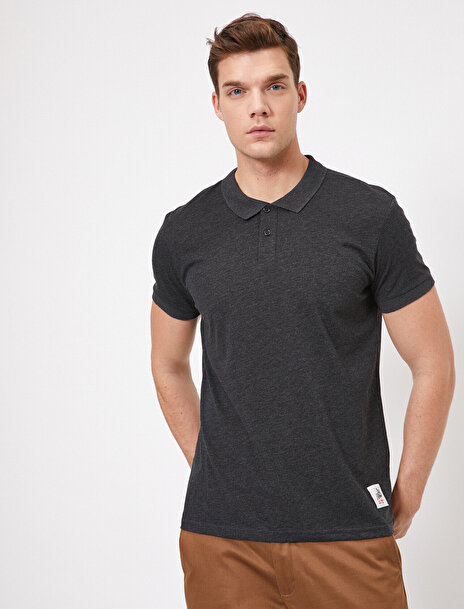 Koton Erkek Süs Etiket Detaylı Slim Fit Polo Yaka Tişört