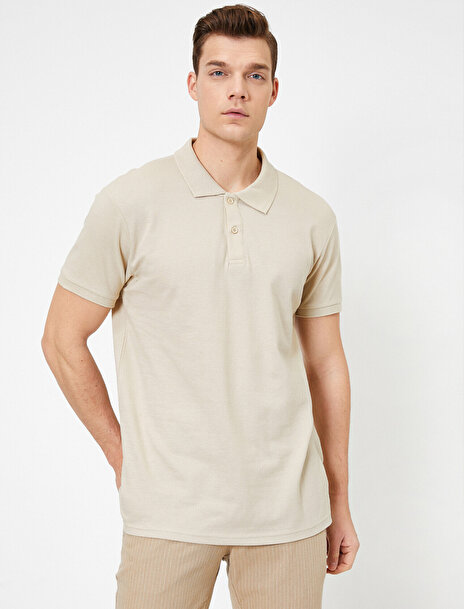 Koton Erkek Polo Yaka Kısa Kollu Slim Fit Basic Tişört