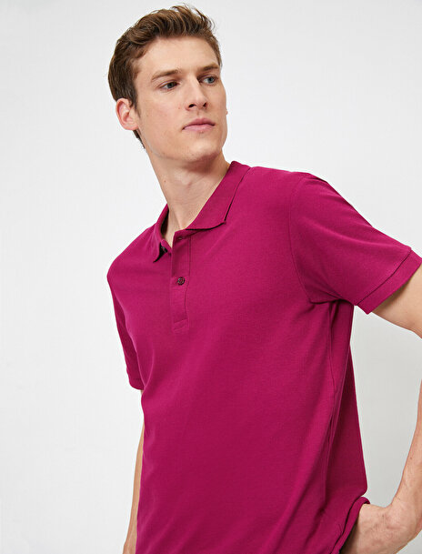 Koton Erkek Polo Yaka Kısa Kollu Slim Fit Basic Tişört