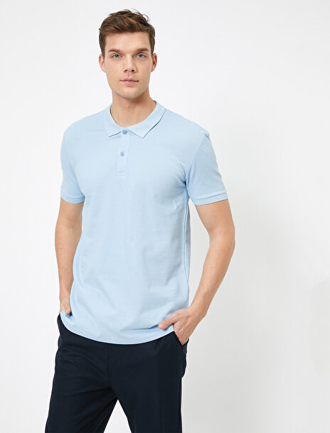 Koton Erkek Polo Yaka Kısa Kollu Slim Fit Basic Tişört