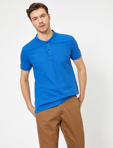 Koton Erkek Polo Yaka Kısa Kollu Slim Fit Basic Tişört