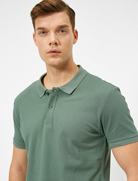 Koton Erkek Polo Yaka Kısa Kollu Slim Fit Basic Tişört