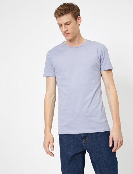 Koton Erkek Bisiklet Yaka Pamuklu Slim Fit Basic Tişört