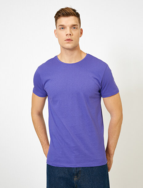 Koton Erkek Bisiklet Yaka Pamuklu Slim Fit Basic Tişört