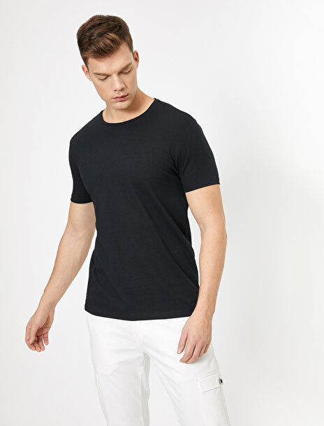 Koton Erkek Bisiklet Yaka Likralı Esnek Kumaşlı Süper Slim Fit Tişört Koton Erkek Bisiklet Yaka Likralı Esnek Kumaşlı Süper Slim Fit Tişört
