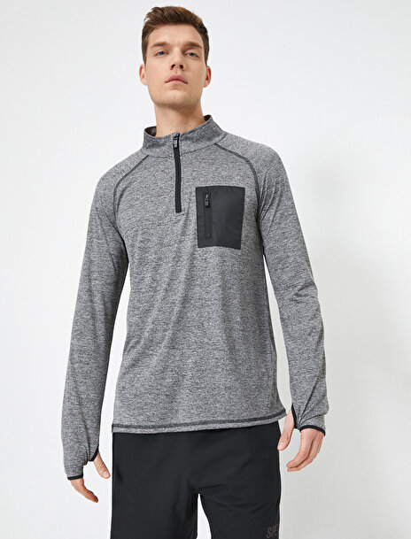 Koton Erkek Fermuar Detaylı Yüksek Yaka Cep Detaylı Sweatshirt Koton Erkek Fermuar Detaylı Yüksek Yaka Cep Detaylı Sweatshirt