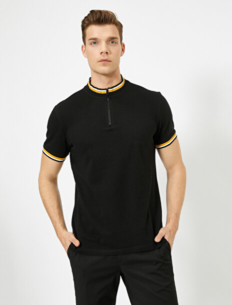 Koton Erkek Hakim Yaka Fermuar Detaylı Slim Fit Tişört Koton Erkek Hakim Yaka Fermuar Detaylı Slim Fit Tişört