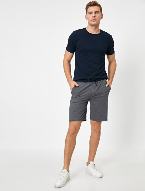 Koton Erkek Cepli Çizgili Bermuda Şort