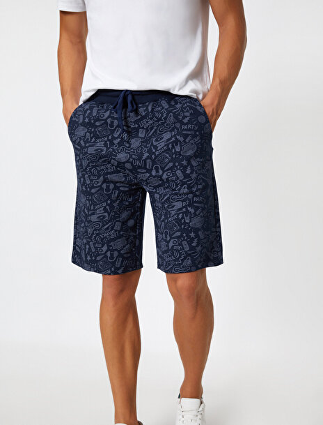 Koton Erkek Baskılı Cepli Bermuda Şort