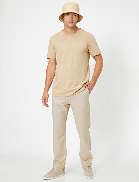 Koton Erkek Keten Karışımlı Slim Fit Dokuma Pantolon