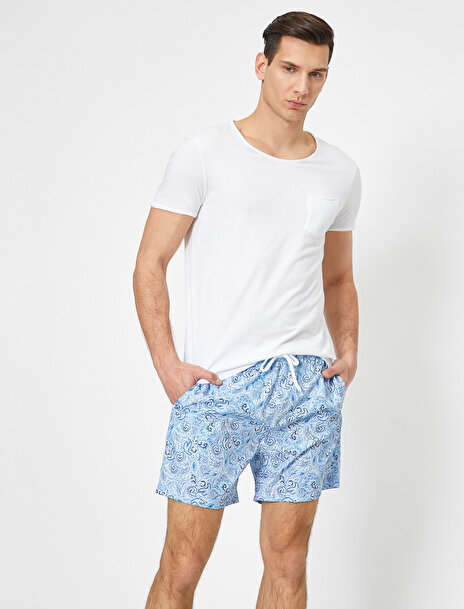 Koton Erkek Desenli Deniz Şortu