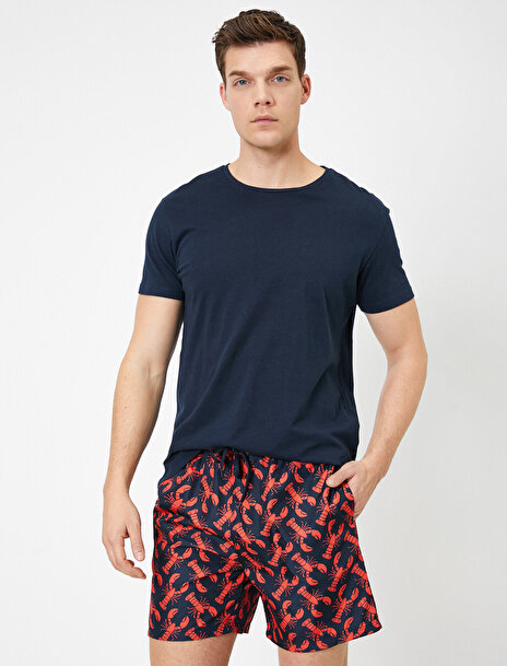 Koton Erkek Desenli Deniz Şortu