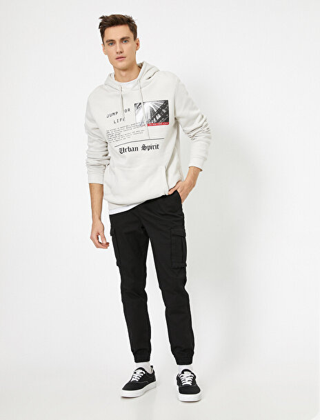 Koton Erkek Beli Bağlamalı Paçası Lastikli Jogger Fit Kargo Pantolon