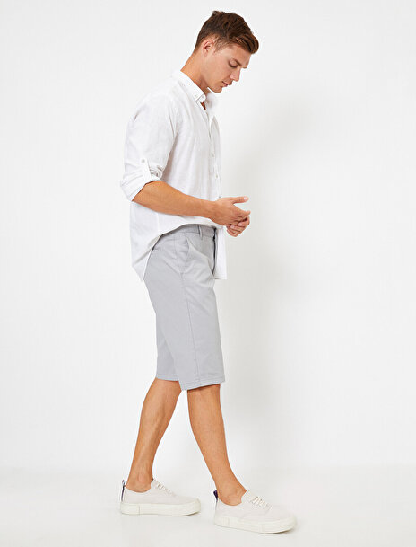 Koton Erkek Düz Renk Gabardin Chino Şort