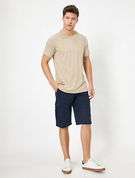 Koton Erkek Keten Karışımlı Dokuma Kargo Şort