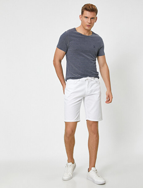 Koton Erkek Ayarlanabilir İp Kemerli Dokuma Şort