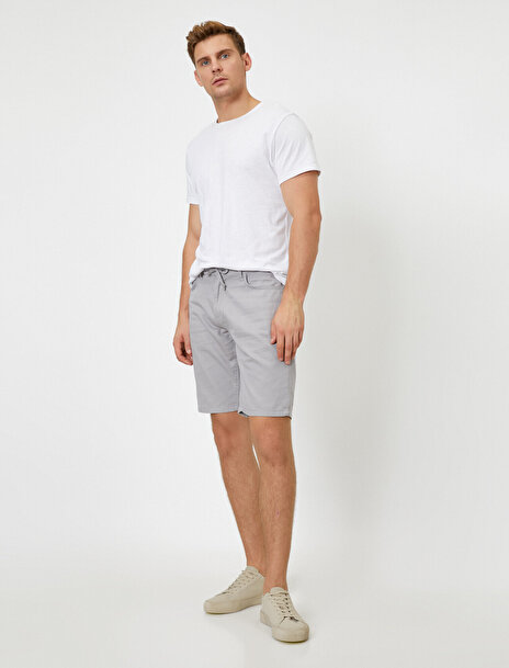 Koton Erkek Ayarlanabilir İp Kemerli Dokuma Şort