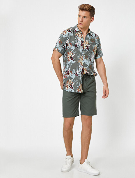 Koton Erkek Ayarlanabilir İp Kemerli Dokuma Şort