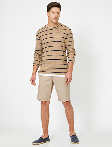 Koton Erkek Keten Karışımlı Cepli Şort