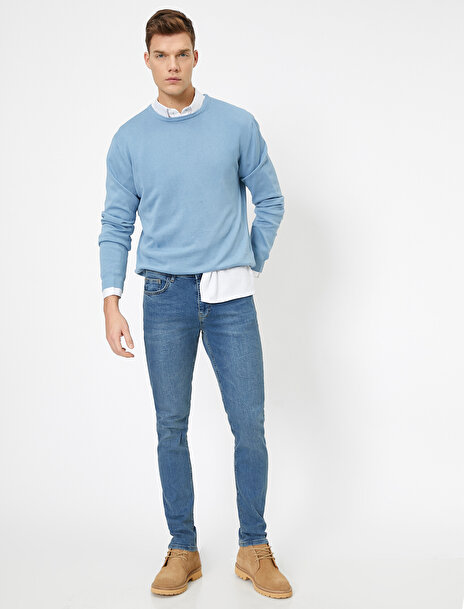 Koton Erkek Justın Super Skinny Fit Esnek Kumaş Jean Pantolon