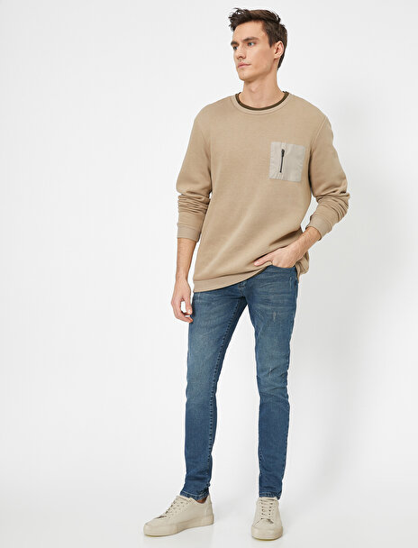Koton Erkek Michael Skinny Fit Yıpratmalı Jean Pantolon Koton Erkek Michael Skinny Fit Yıpratmalı Jean Pantolon