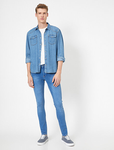 Koton Erkek Justın Super Skinny Fit Esnek Kumaş Jean Pantolon