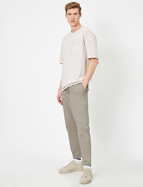 Koton Erkek Beli Bağlamalı ve Lastikli Rahat Fit Pantolon