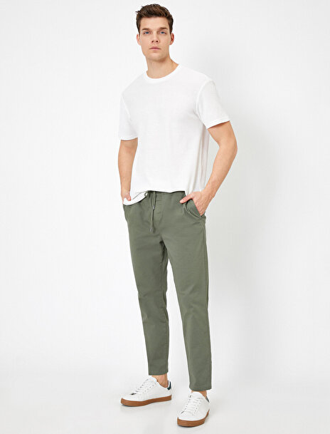 Koton Erkek Beli Bağlamalı ve Lastikli Rahat Fit Pantolon