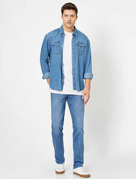 Koton Erkek Regular Fit Kot Pantolon - Robert Jean Koton Erkek Regular Fit Kot Pantolon - Robert Jean