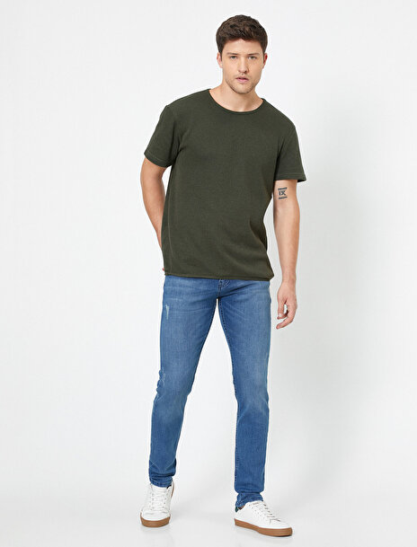 Koton Erkek Brad Slim Fit Yıpratmalı Jean Pantolon Koton Erkek Brad Slim Fit Yıpratmalı Jean Pantolon