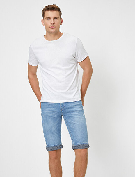 Koton Erkek Normal Bel Cep Detaylı Casual Kot Şort